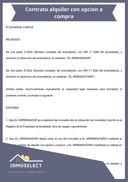 Contrato de alquiler con opción a compra: Modelos Word y PDF